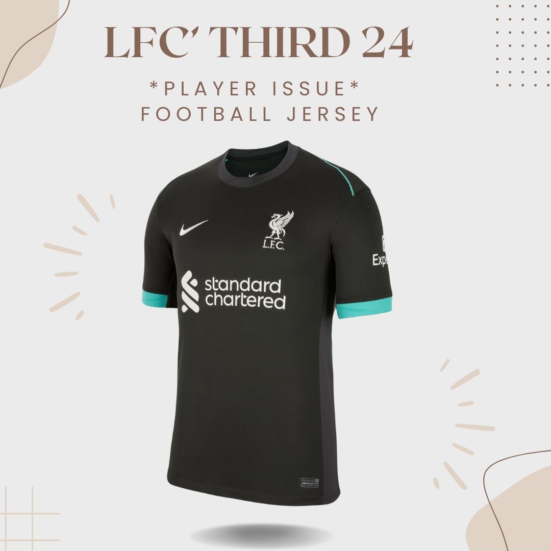 Liverpool 2024/25 Standard Chartered Black Away Kit Football Jersey ...