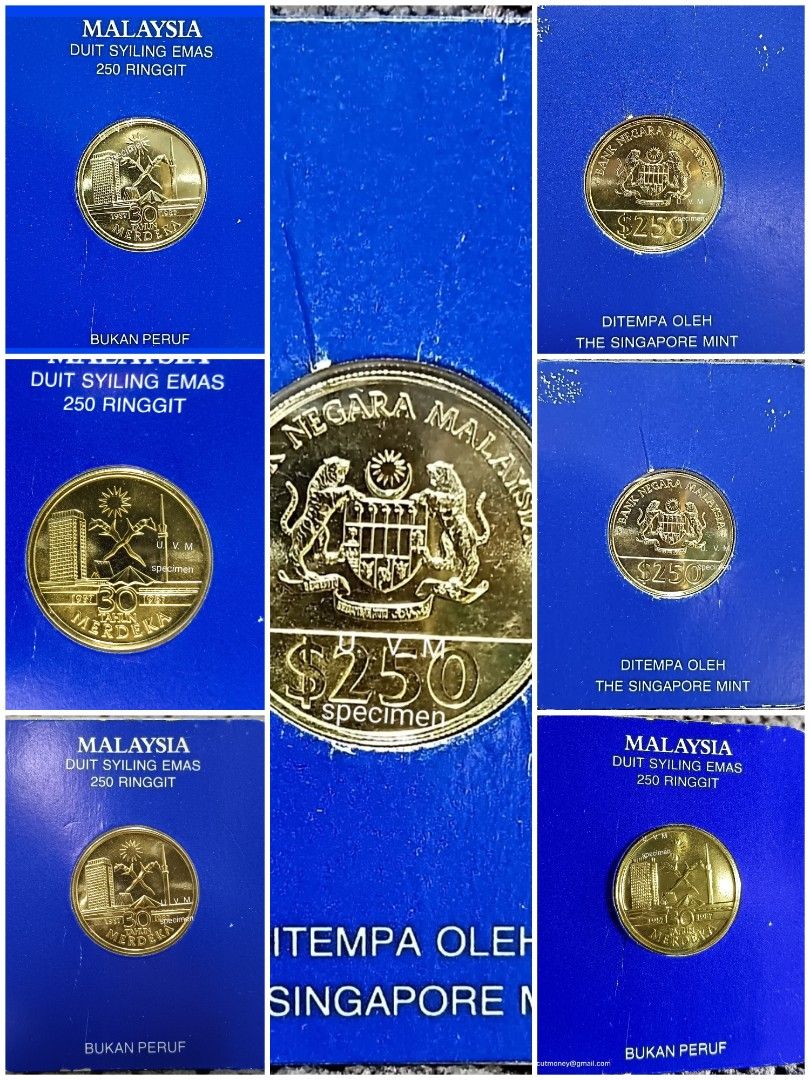 Malaysia Gold Coin M$250 of 30th Anniversary of Merdeka 1957-1987 ...