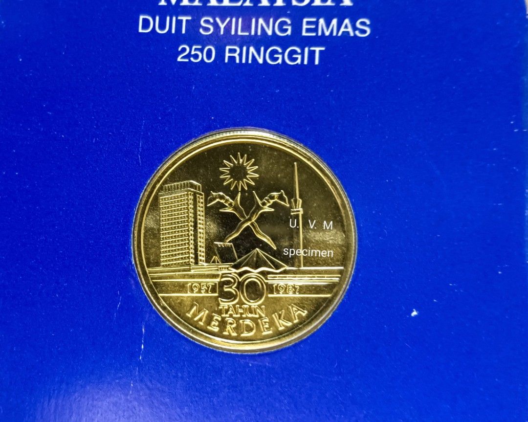Malaysia Gold Coin M$250 of 30th Anniversary of Merdeka 1957-1987 ...