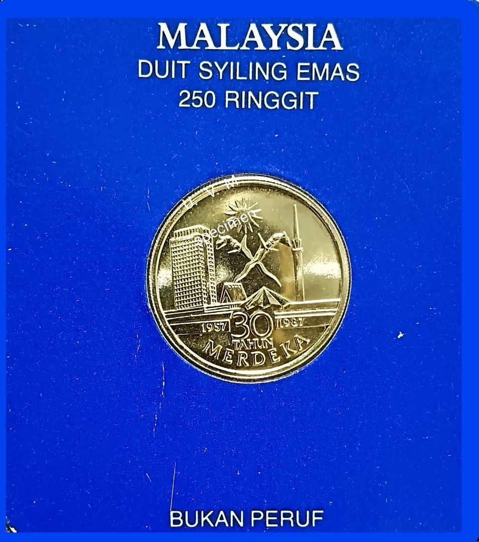 Malaysia Gold Coin M$250 of 30th Anniversary of Merdeka 1957-1987 ...