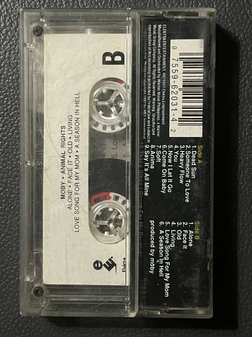 MOBY Animal Rights PHILIPPINES Paper Label Cassette, Hobbies & Toys ...