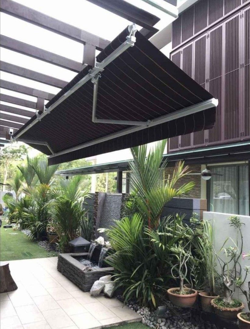 Motorised Retractable Awning, Motorised Skylight Blinds,Loop Awnings/Canopy Glass & Fixed Canopy ...