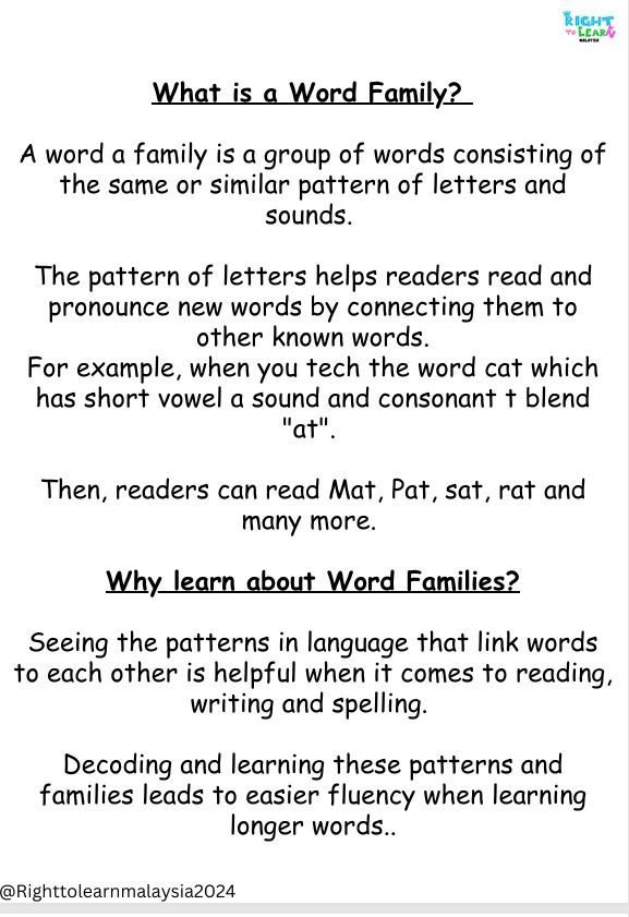 PDF/ SOFTCOPY Complete List of Word Families and Vocabulary, Hobbies ...