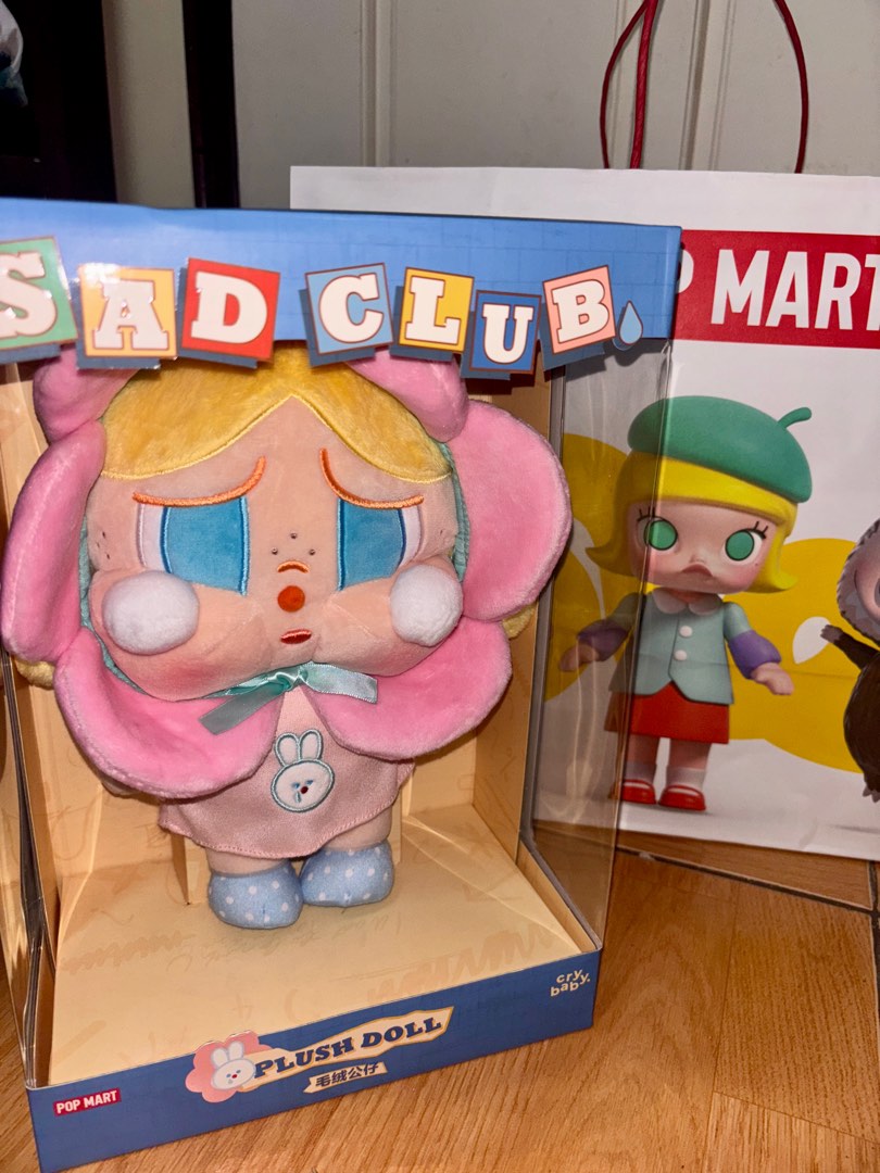 Pop Mart Cry Baby Sad Club Flower Plush Doll, Hobbies & Toys, Toys ...