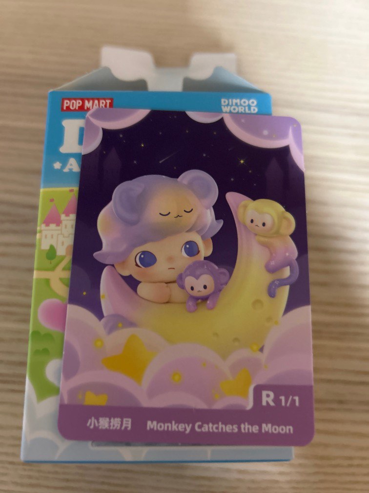 Popmart dimoo animal kingdom secret monkey catches the moon, Hobbies ...