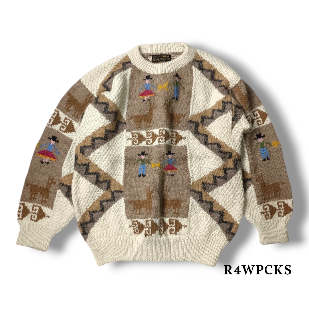 RARE VINTAGE INCA ALPACA WOOL KNITTED PULLOVER SWEATER, Men's Fashion ...