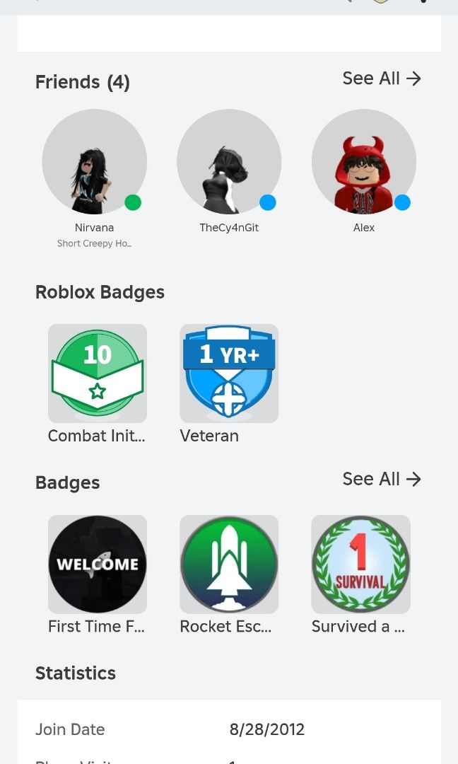 Roblox account 2012 account for only 50rm also with 1 limited item ...