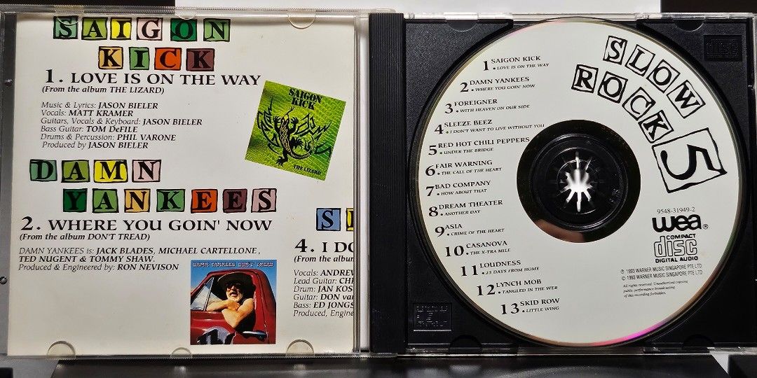 SLOW ROCK VOL. 5 (1993) WARNER MUSIC ORIGINAL CD, Hobbies & Toys, Music ...
