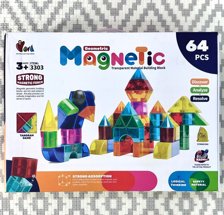 STEAM 3D Geometric Magnetic Blocks - 64 Piece Set Bangun Ruang Magnetic ...