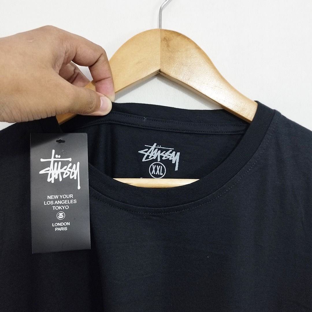 Stussy Silver Basic Logo Tee - Vintage Style T-shirt Collection - Black ...