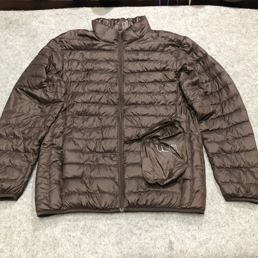 UNIQLO Ultra Light Chocolate Brown Puffer Puff Winter Snow Jacket Size ...