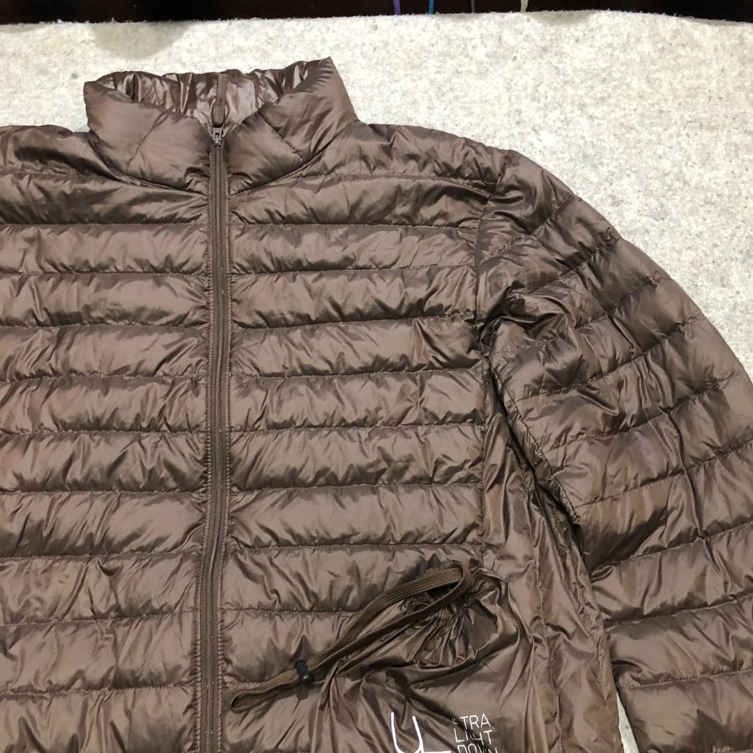 UNIQLO Ultra Light Chocolate Brown Puffer Puff Winter Snow Jacket Size ...