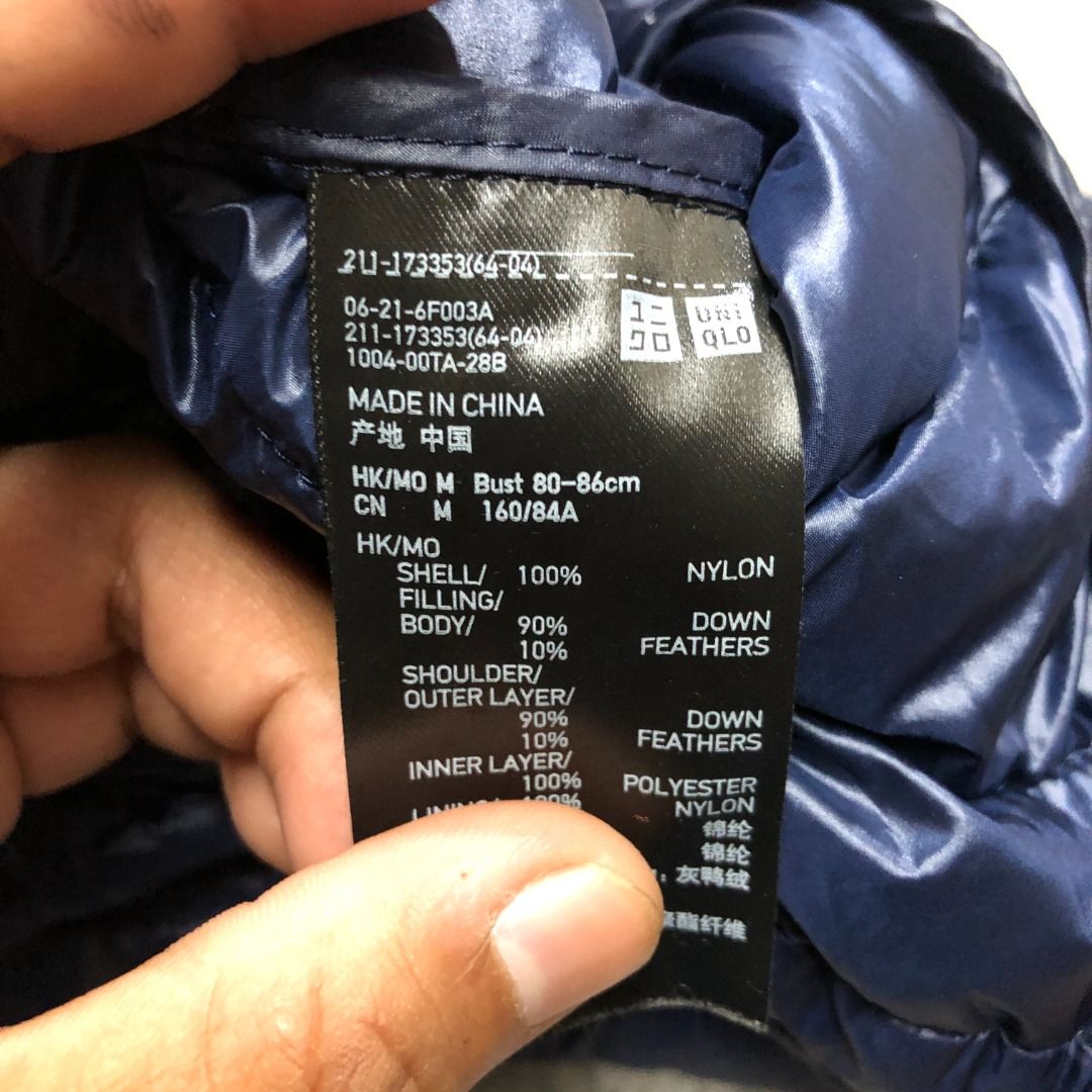 UNIQLO Ultra Light Navy Blue Hooded Puffer Puff Winter Snow Jacket Size ...