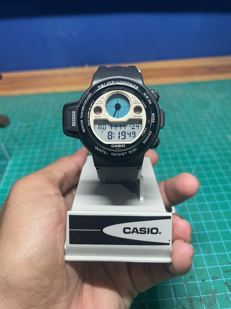 Vintage casio cpw 300 (jam tok guru) jam kiblat, Men's Fashion, Watches ...