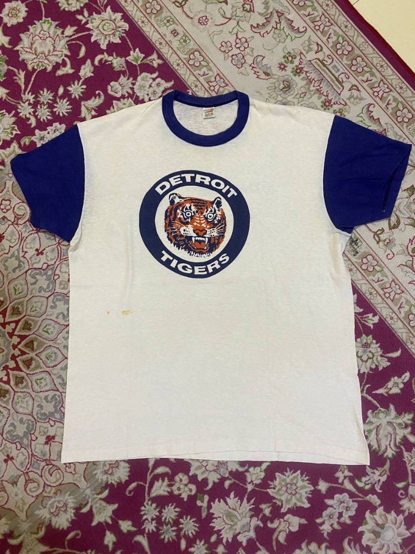 Vintage Ringer MLB Detroit Tigers, Men's Fashion, Tops & Sets, Tshirts ...
