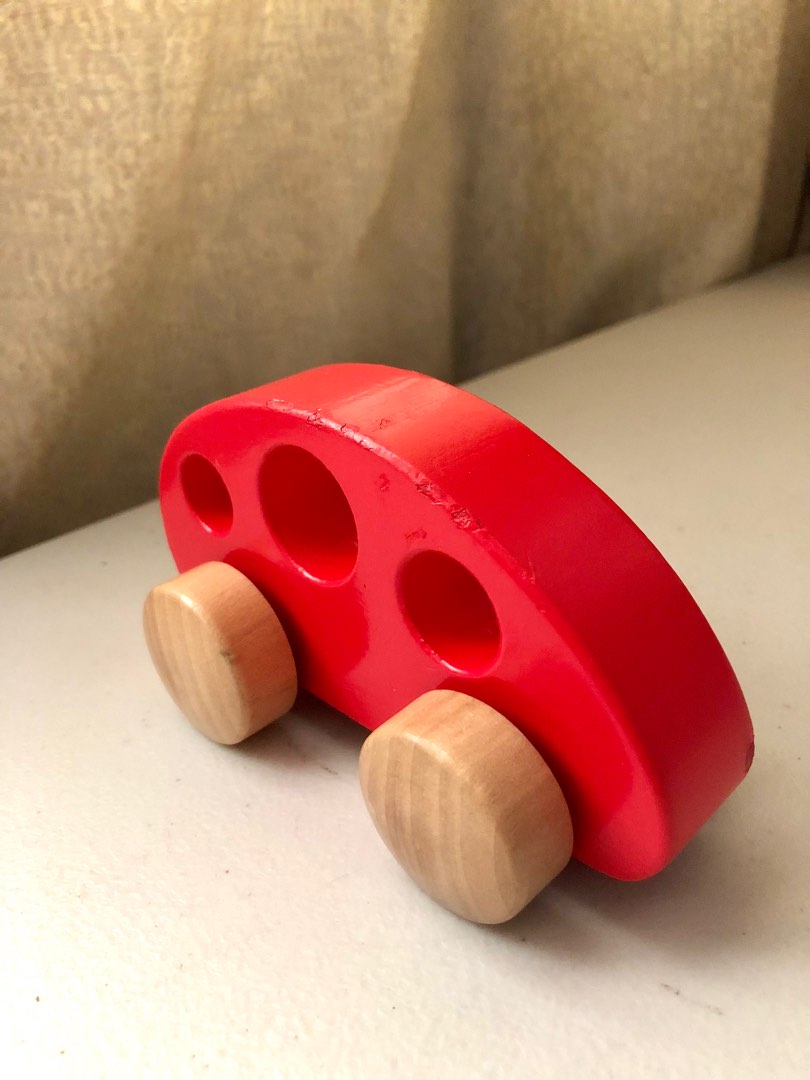 Wooden Red Mini Van, Hobbies & Toys, Toys & Games on Carousell