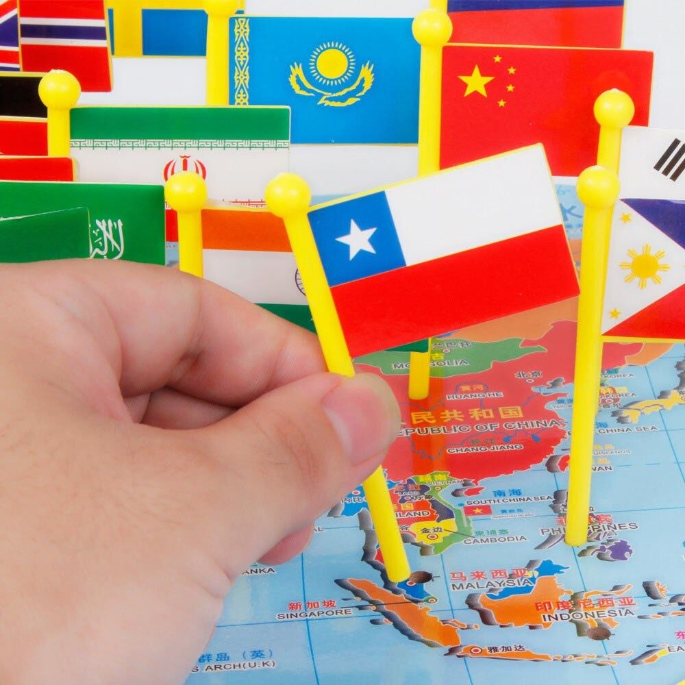 World Map with Countries Flags for Kids (Size: XL) [Geography for ...