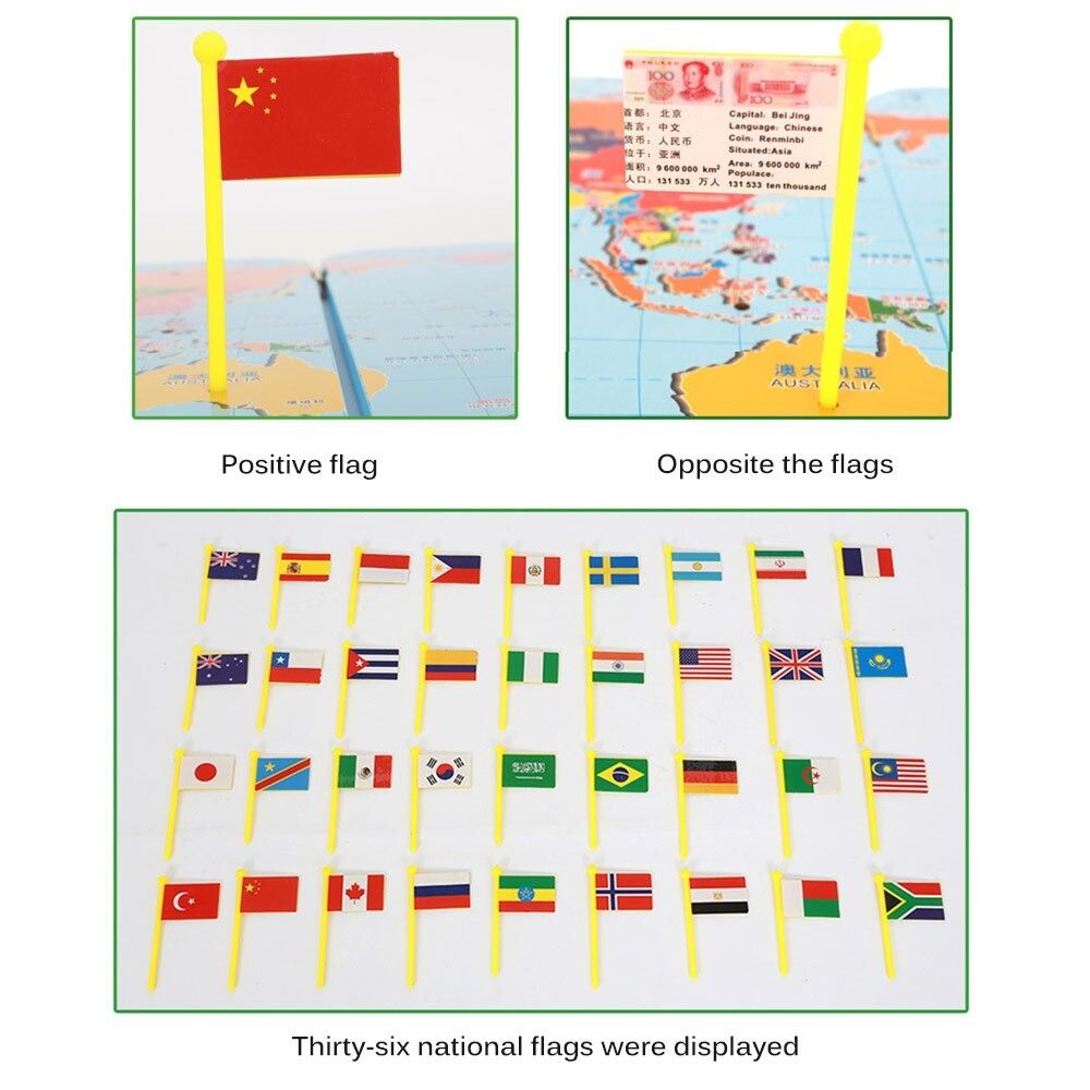 World Map with Countries Flags for Kids (Size: XL) [Geography for ...