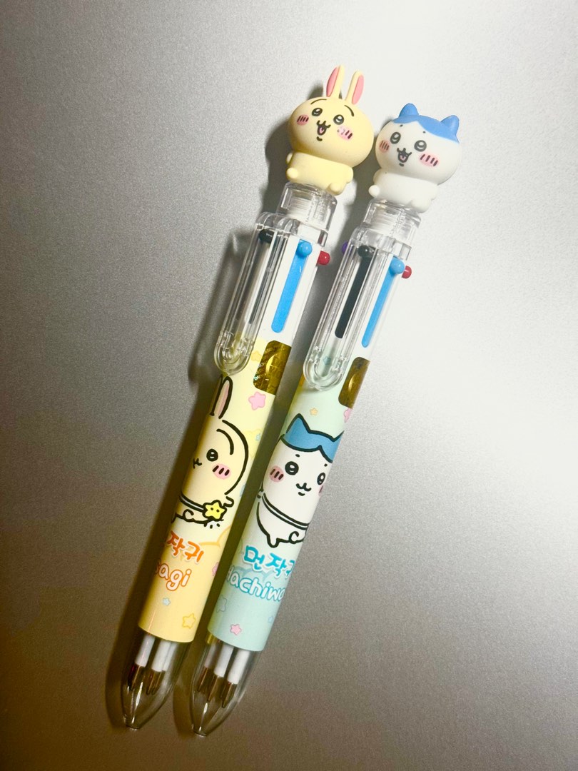 (現貨）韓版 Chiikawa 6色 原子筆 吉伊卡哇 公仔 usagi hachiware 兔哥 小八 痴膠娃, 興趣及遊戲, 手作＆自家設計, 文具 - Carousell