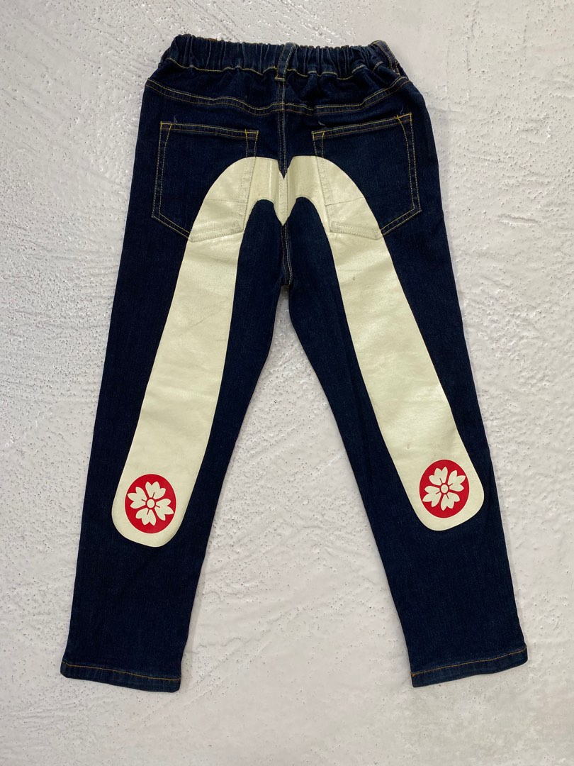 Authentic Evisu Kizzu for Kids Big Logo White Kamona Flower, Actual Waistline 20 - 24, Babies ...