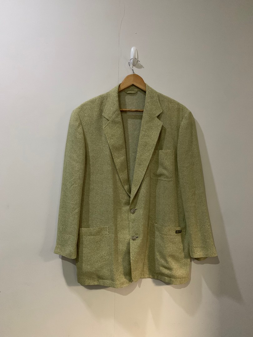 Balenciaga Avocado Green Herringbone Jacket (Authentic), Men's Fashion ...