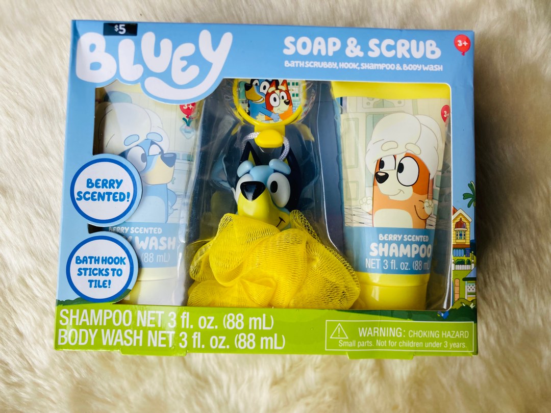 Bluey Soap and Scrub Set, Berry Scent, 3 Pieces, Child Age 3+, Babies ...
