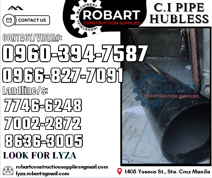 CI Pipe Hubless, Commercial & Industrial, Construction Tools ...