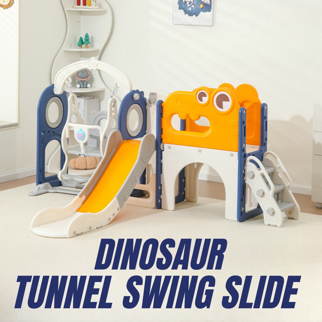 Dinosaur Tunnel Swing Slide, Hobbies & Toys, Toys & Games on Carousell