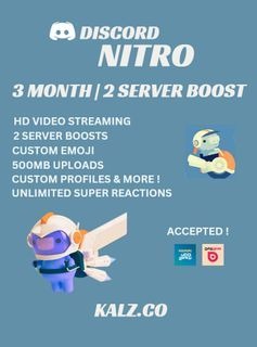 Discord Nitro 3 Month + 2x Server Boost, Video Gaming, Video Games ...