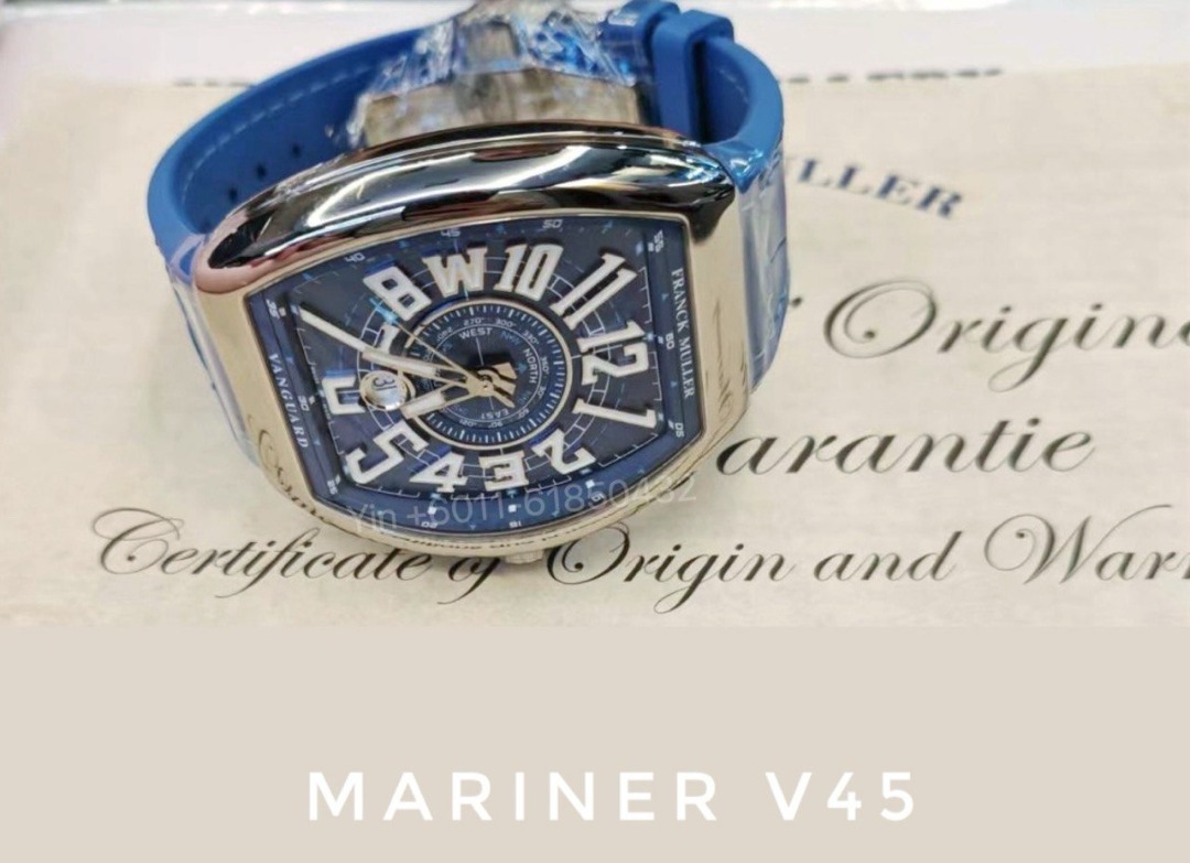 Franck Muller Mariner V45 45mm blue leather new full set (2024 year ...