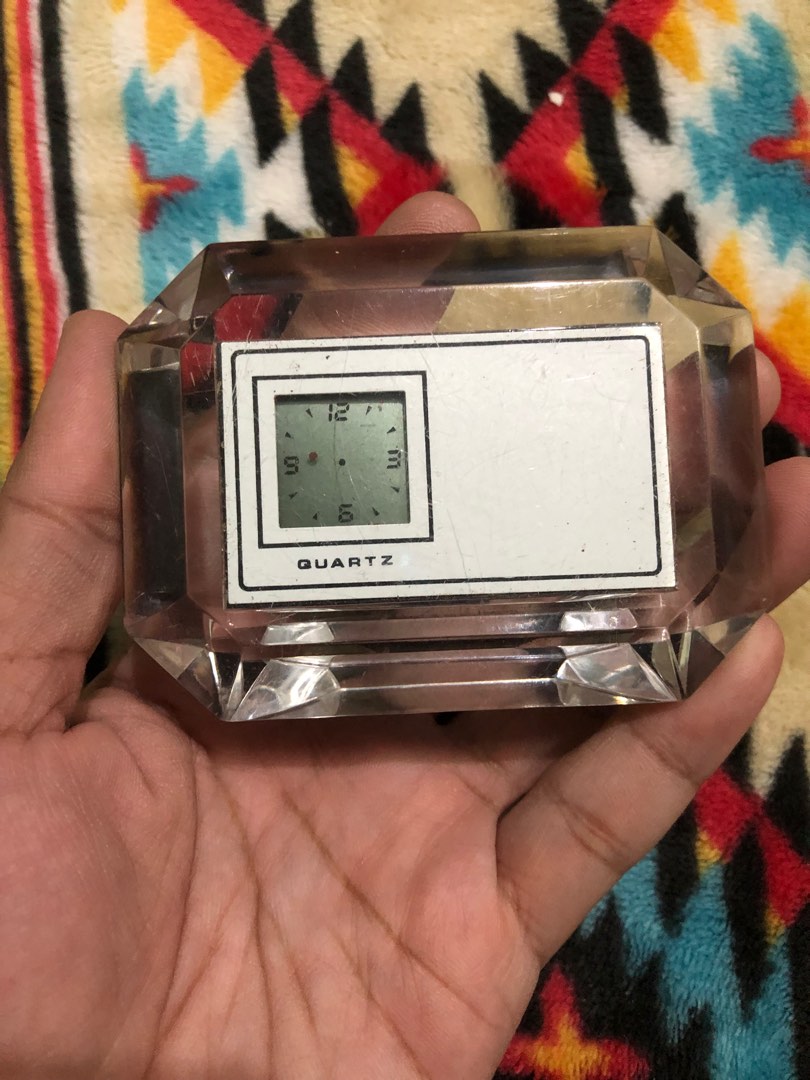 Glass jewel small led clock, Furniture & Home Living, Home Decor ...