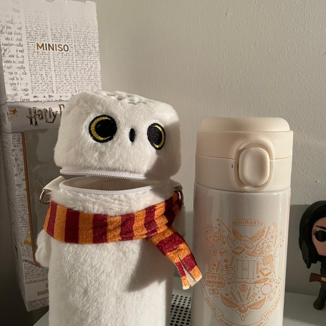 Harry Potter x Miniso Hedwig Bottle with Cover, Furniture & Home Living ...