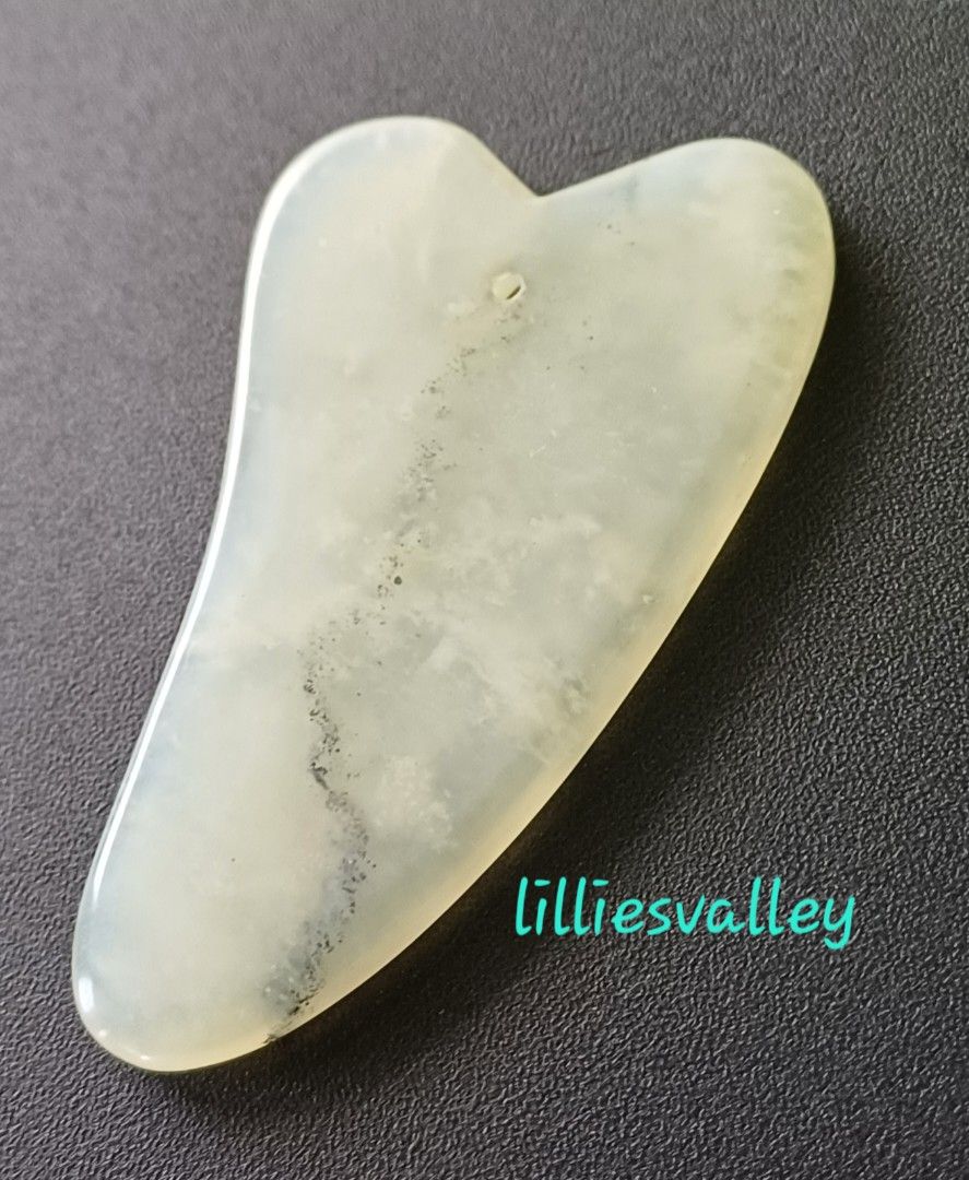 Jade Agate Face Roller & Jade Gouache Scraper Rose Quartz GuaSha Beauty ...