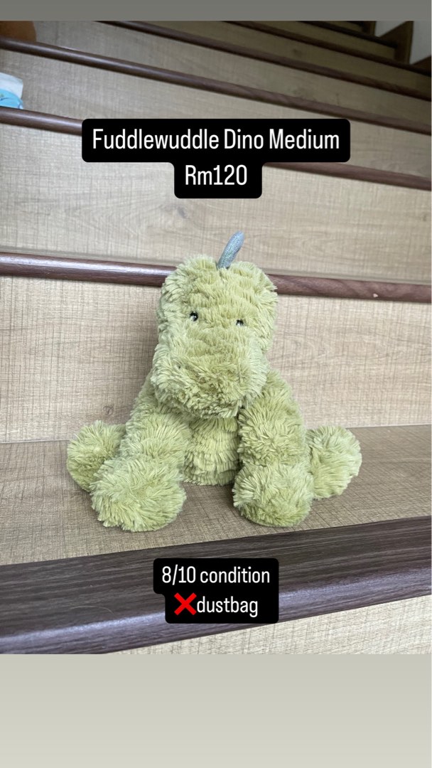 Jellycat Fuddlewuddle Dino Medium, Hobbies & Toys, Toys & Games on Carousell