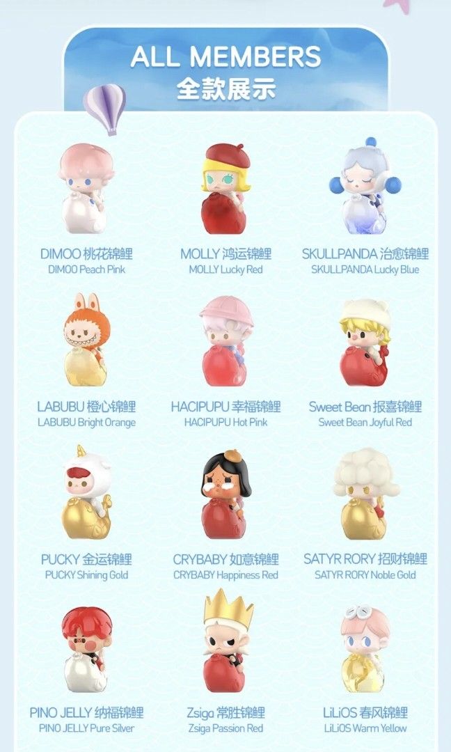 Labubu Popmart Pop Bean Molly Crybaby Dimoo Skullpanda Hirono Pucky ...