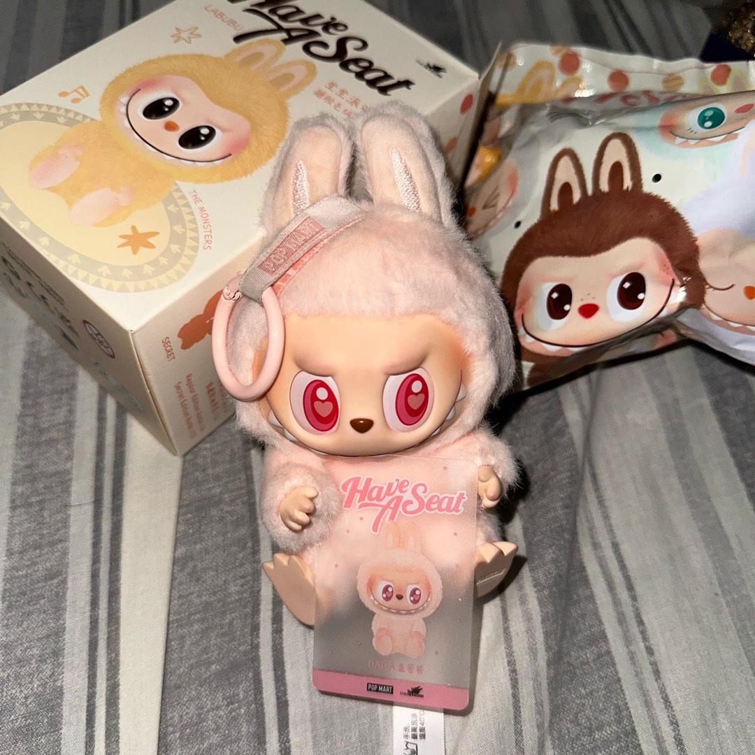 labubu v2 have a seat ( dada ), Hobbies & Toys, Toys & Games on Carousell