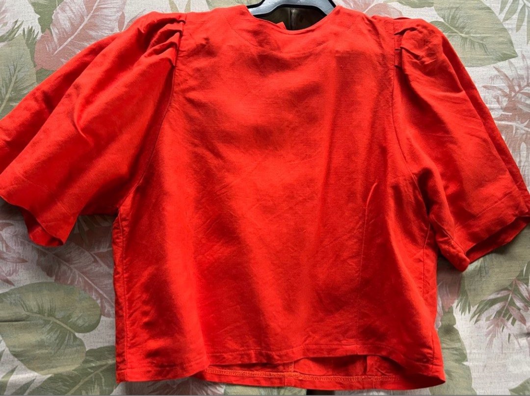 Linen Filipiniana Puff Sleeve, Women's Fashion, Tops, Blouses on Carousell