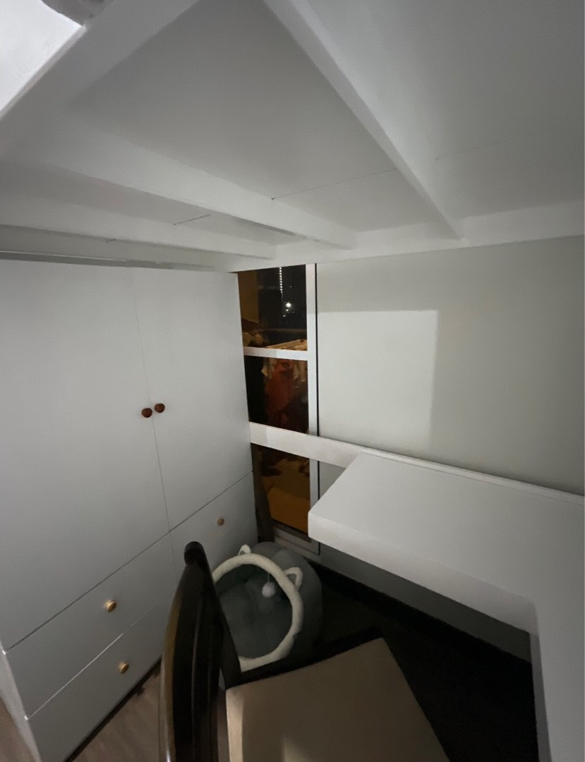 Loft type bed L-shaped, Furniture & Home Living, Furniture, Bed Frames ...