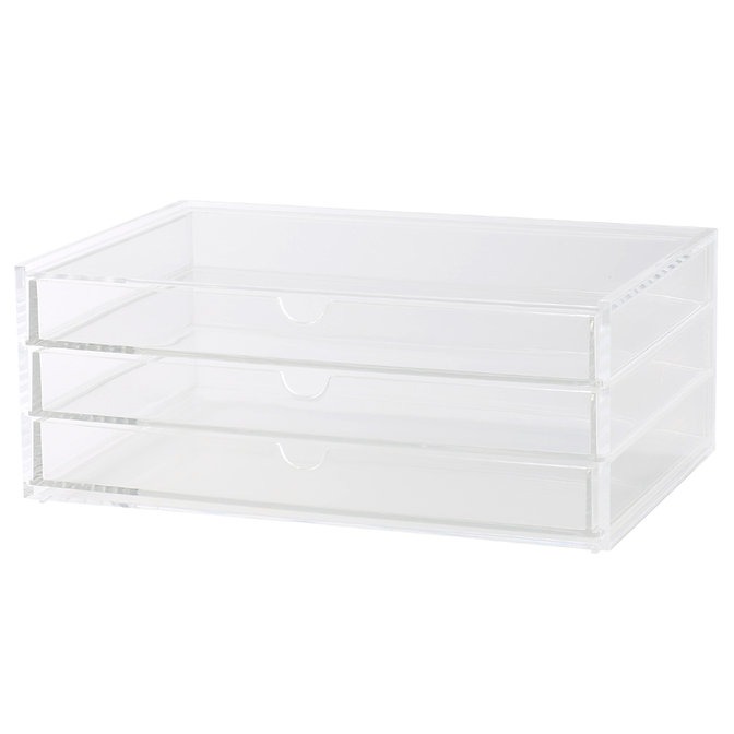 MUJI Acrylic 3-Drawer Storage Case, Women's Fashion, Jewelry ...