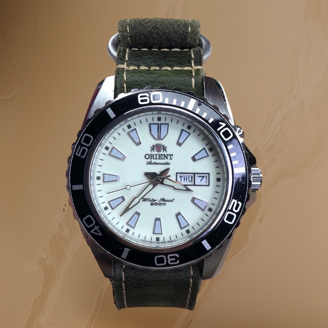 Orient Mako XL Full Lume Dial EM75-C0-A Dual Date, Men's Fashion ...