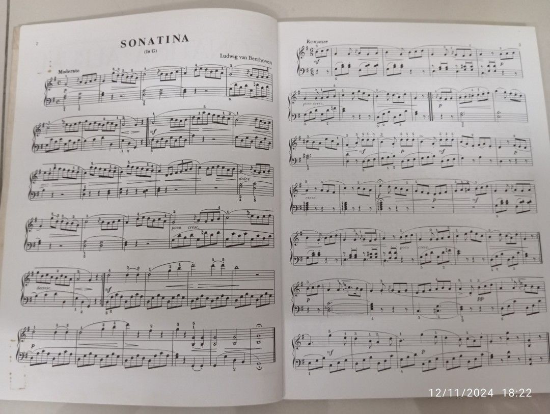 Piano music script / Kohler Alfred's classic edition / Sonatina album ...
