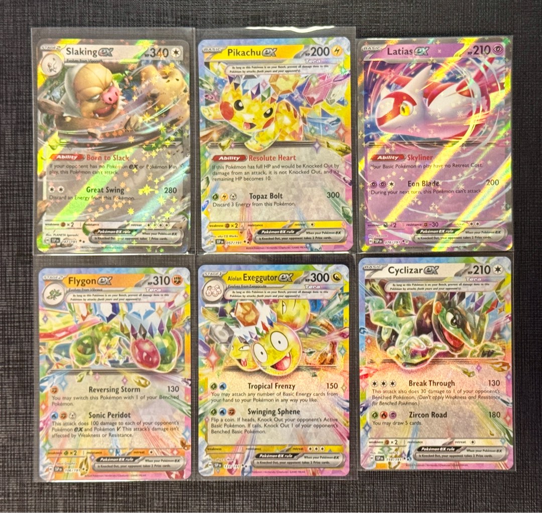 Slaking ex 147/191 Pikachu ex 057/191 Latias ex 076/191 Flygon ex 106/ ...