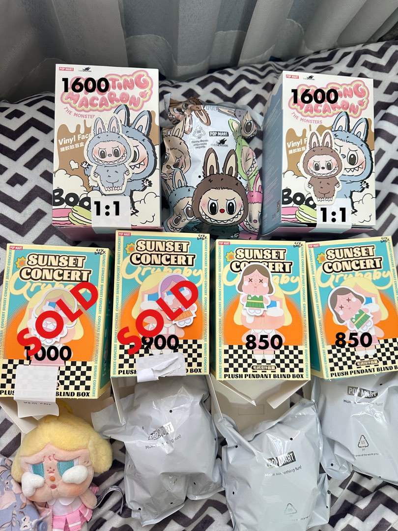 Popmart Labubu Macaron V1 and Sunset Concert for RATIO, Hobbies & Toys ...