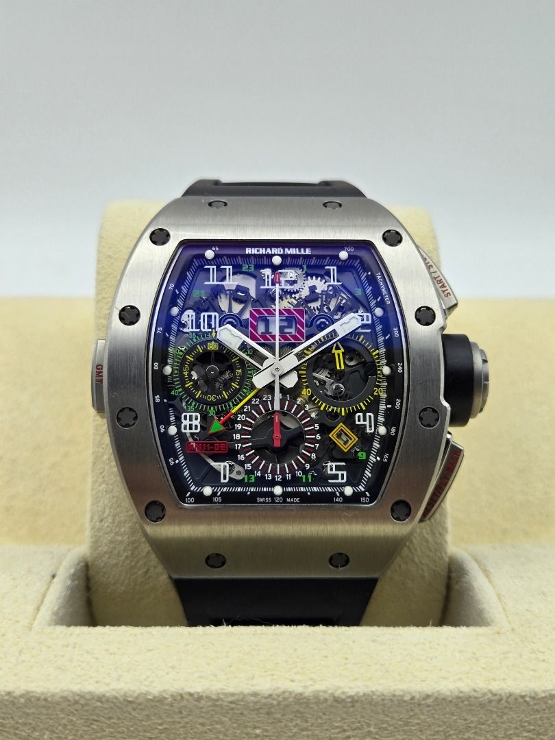 Richard Mille RM11-02 Annual Calendar Flyback Chronograph GMT Time Zone Titanium RM11 RM1102 11 ...