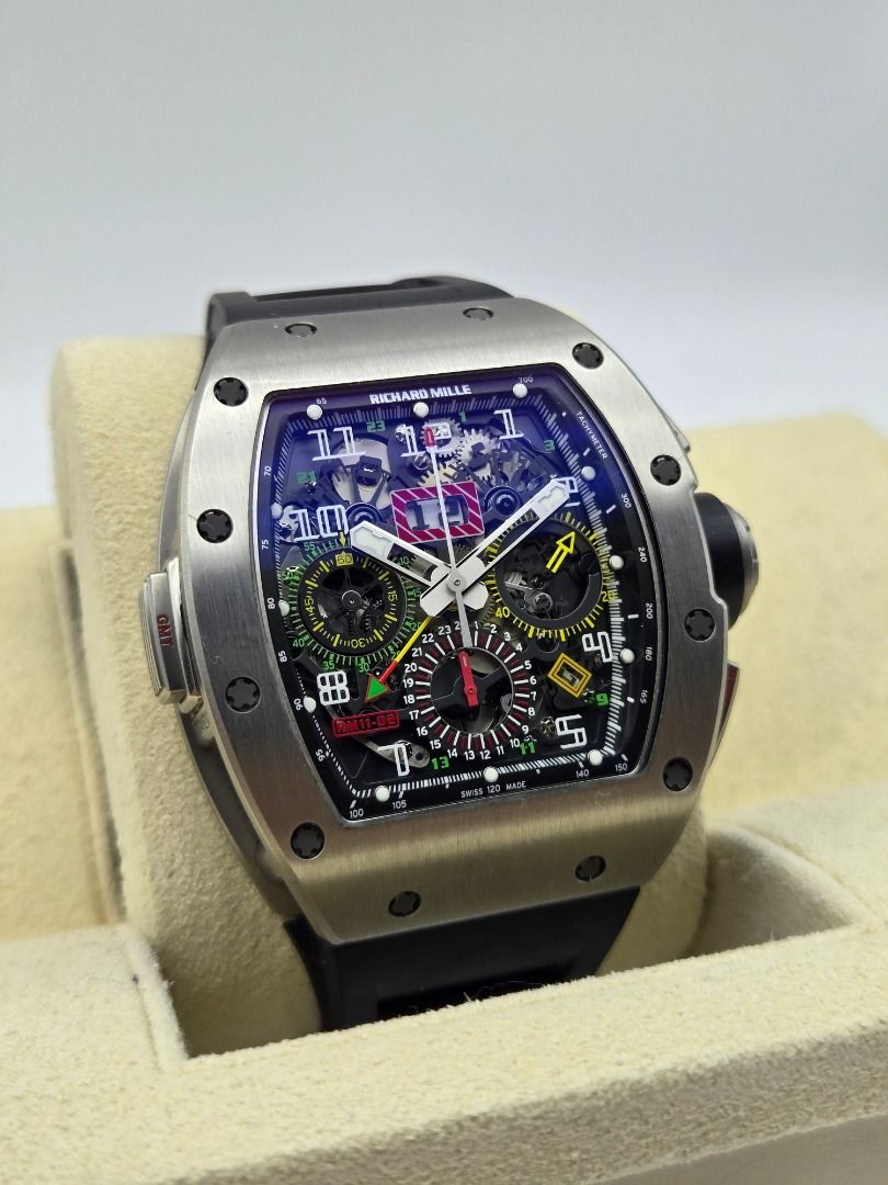 Richard Mille RM11-02 Annual Calendar Flyback Chronograph GMT Time Zone Titanium RM11 RM1102 11 ...