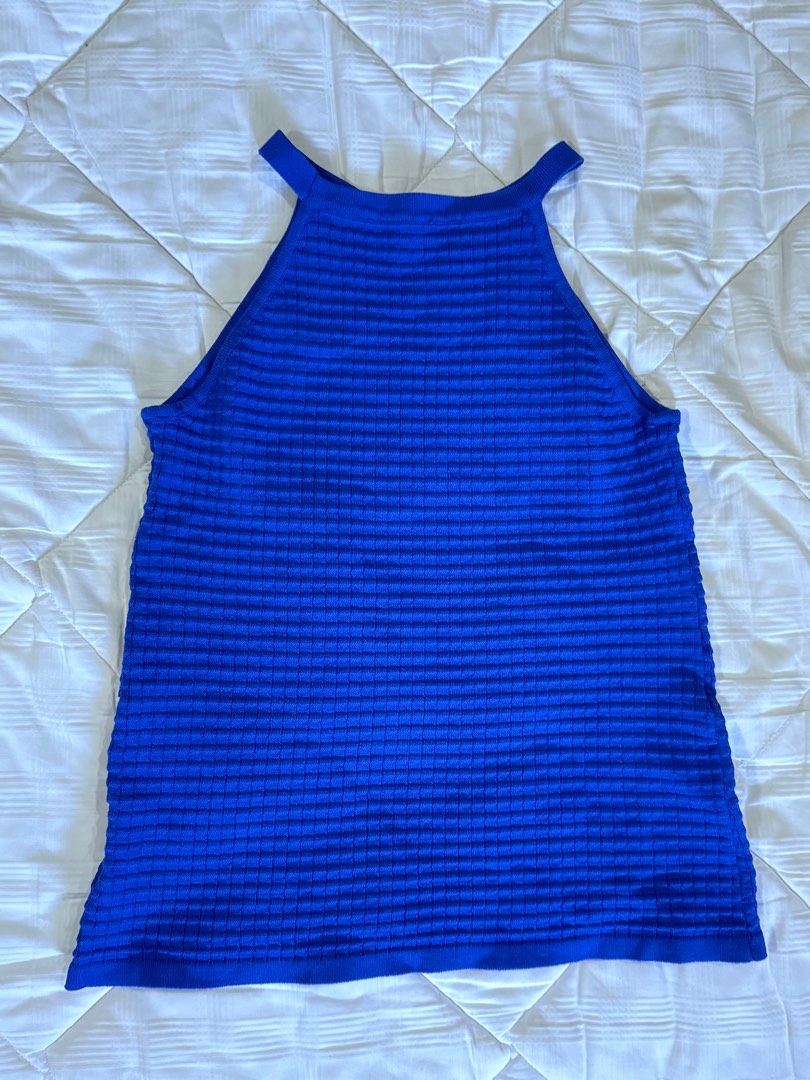 Royal blue full length halter top, Women's Fashion, Tops, Sleeveless on ...
