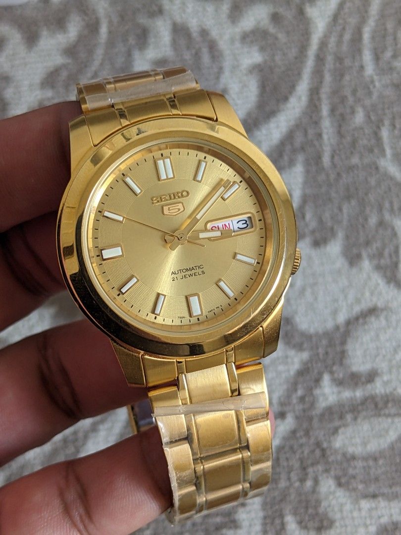 Seiko 5 SNKK20K1 Gold Edition, Luxury, Watches on Carousell