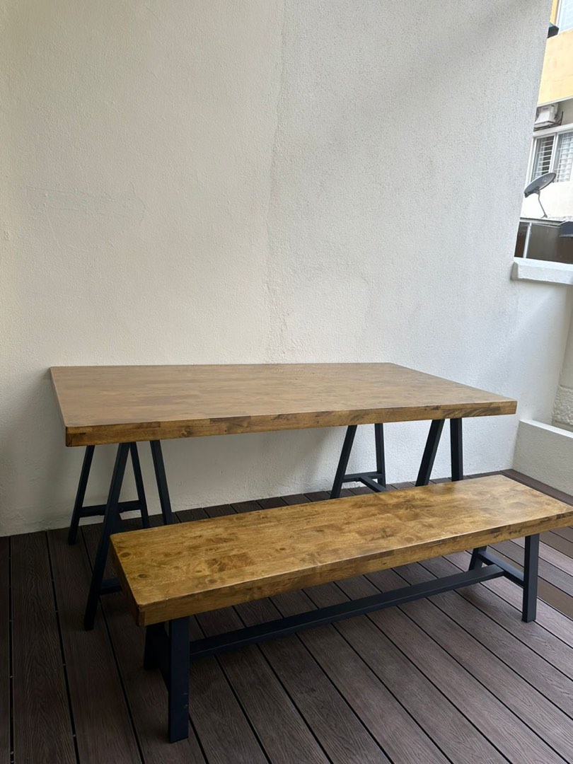 SSF DINING TABLE + BENCH, Furniture & Home Living, Furniture, Tables ...