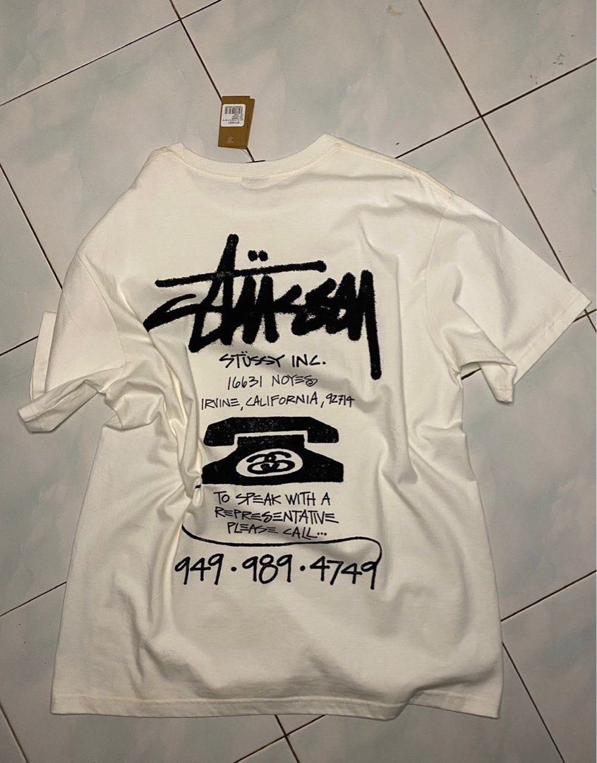 stussy old phone sizing L, Men's Fashion, Activewear on Carousell