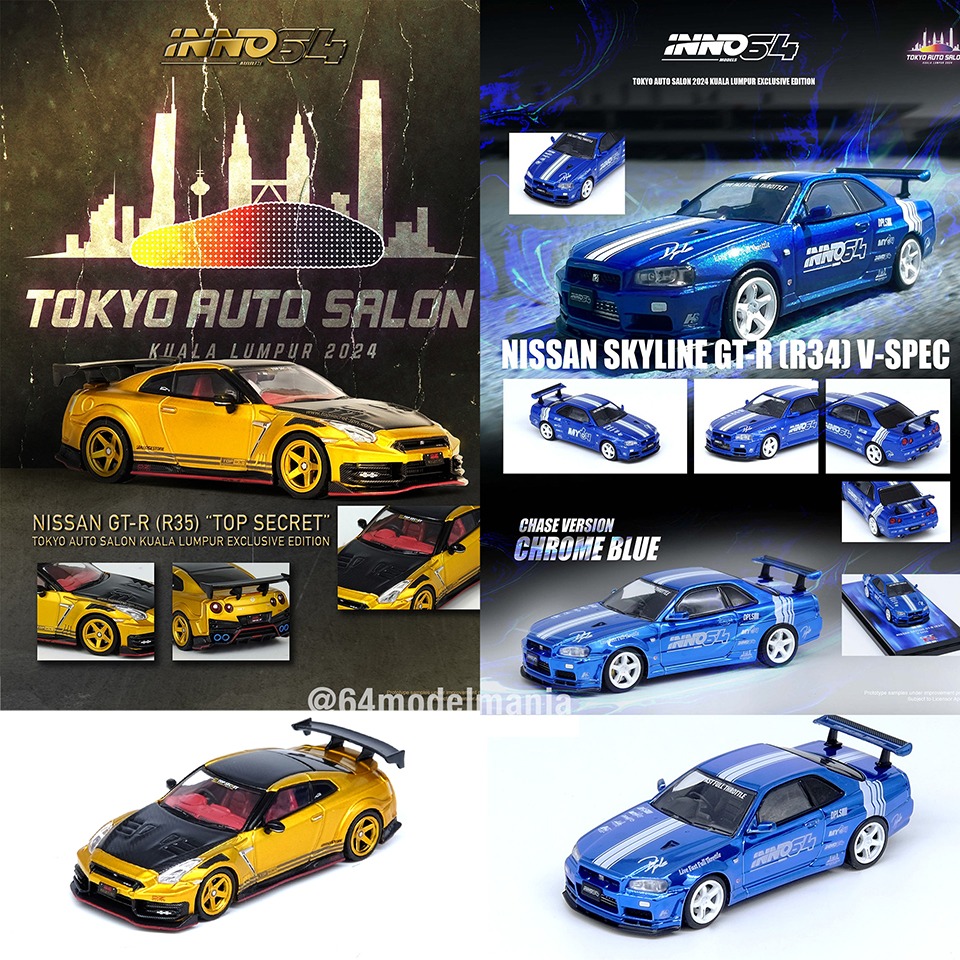 TASKL INNO 64 NISSAN GT-R R35 & NISSAN SKYLINE GT-R R34 V-SPEC, Hobbies ...